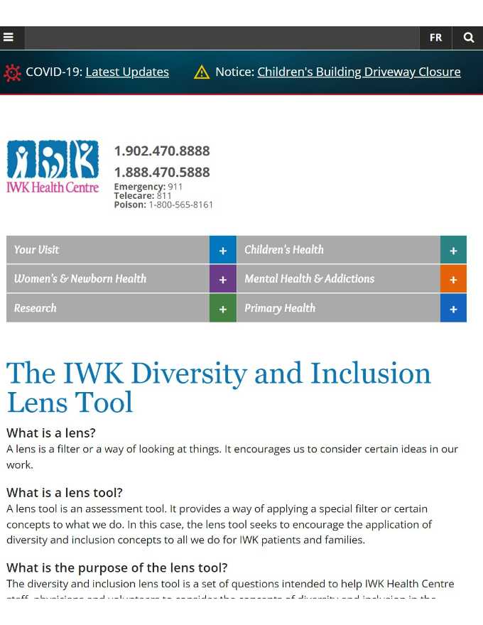 The IWK Diversity and Inclusion Lens Tool